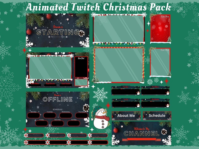 Animated Christmas Overlay Twitch Package, Twitch Christmas Lights ...