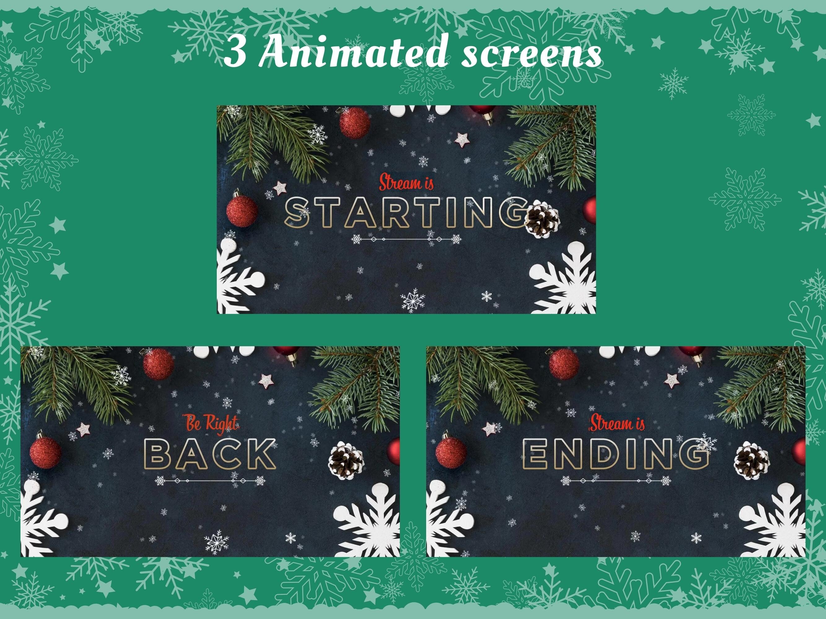 Animated Christmas Overlay Twitch Package, Twitch Christmas Lights ...
