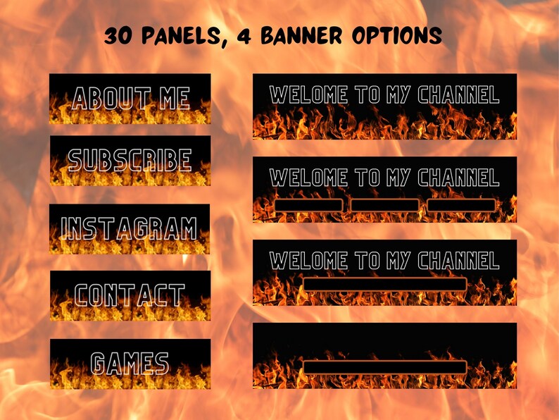 Flame Twitch Overlay Package, Twitch Alerts Animated, Twitch Chat Box ...