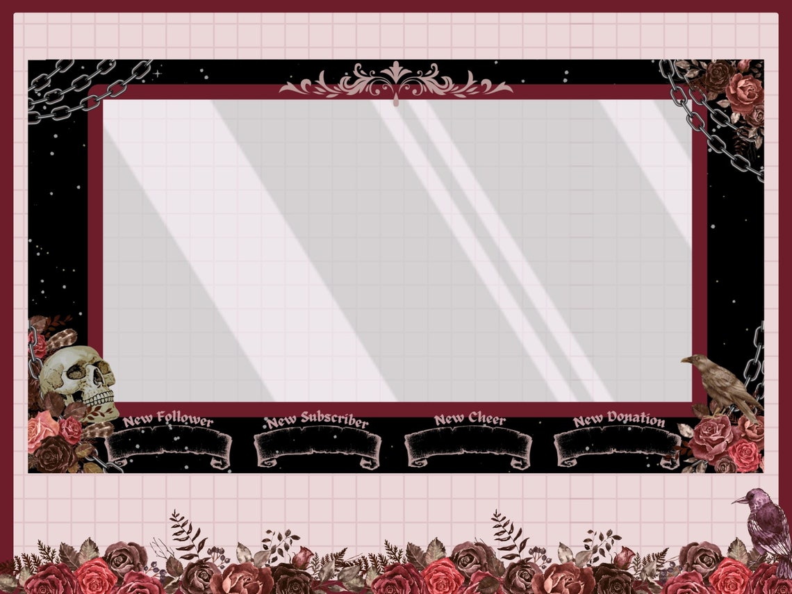 Animated Goth Twitch Overlay Package, Twitch Panels, Twitch Alerts ...