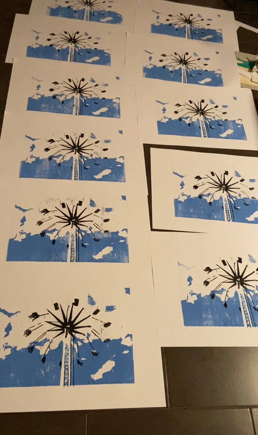 Original Color Woodcut Rummel Woodcut Print Linocut Image - Etsy