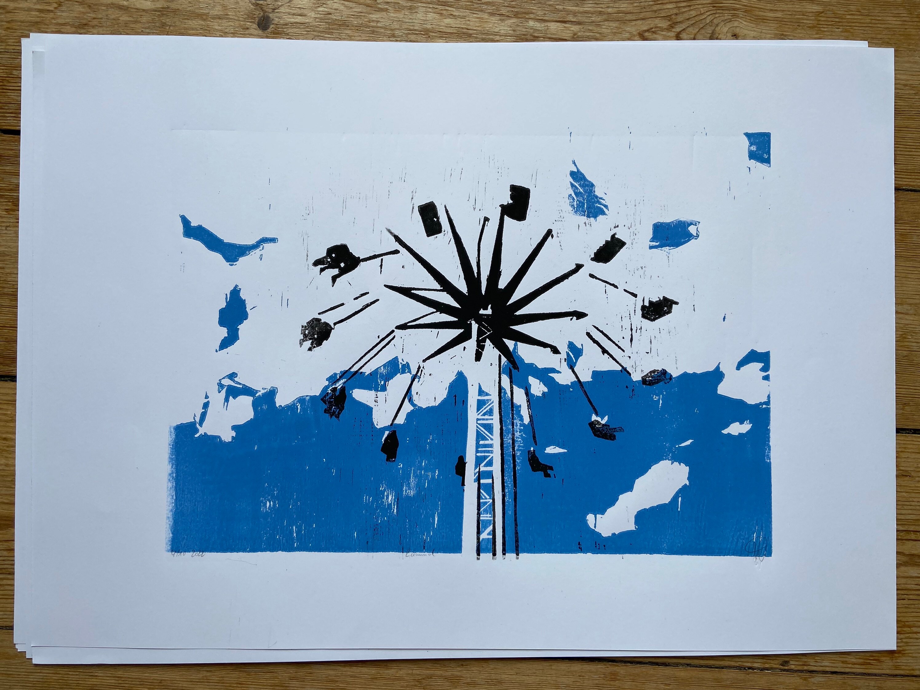 Original Color Woodcut Rummel Woodcut Print Linocut Image - Etsy