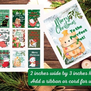 Digital Download Gift Tags, Cat Gift Tags, Christmas Cat Gift Tags, Printable Gift Tags, Cat ...