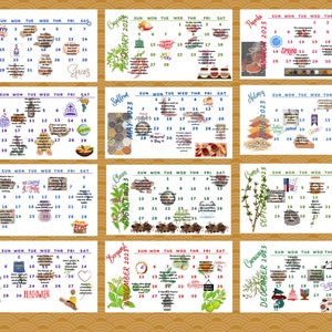2023 Printable Calendar, 2023 Spice Printable Calendar, Printable ...