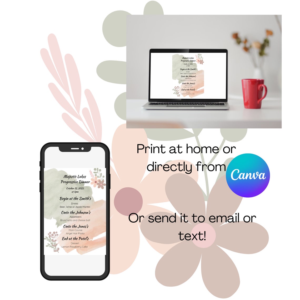 Progressive Dinner Menu/invitation - Etsy