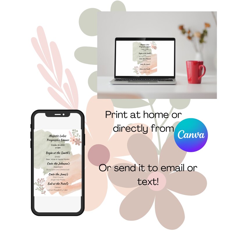 Progressive Dinner Menu/invitation - Etsy