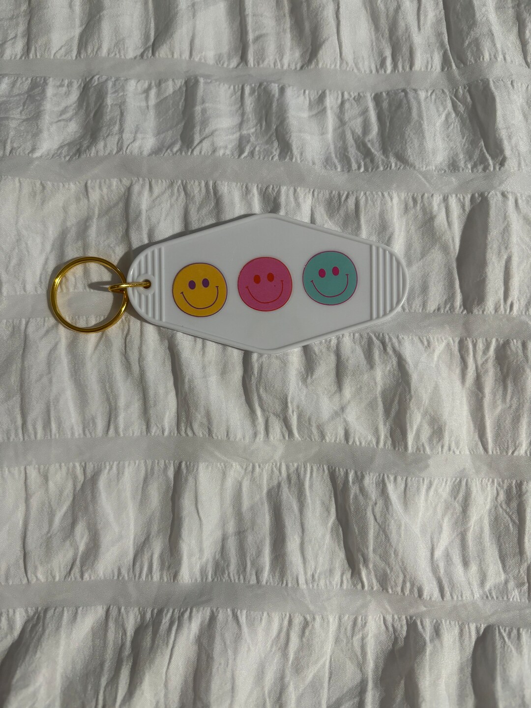 Preppy Smiley Keychain - Etsy
