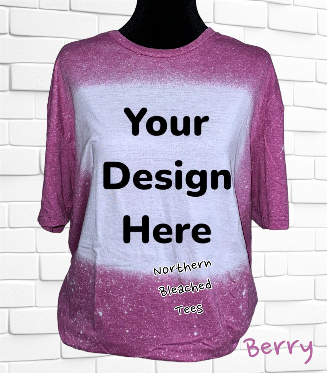 Heather Berry Bleached Tshirt Mock Up, Gildan Softstyle Mock Up ...