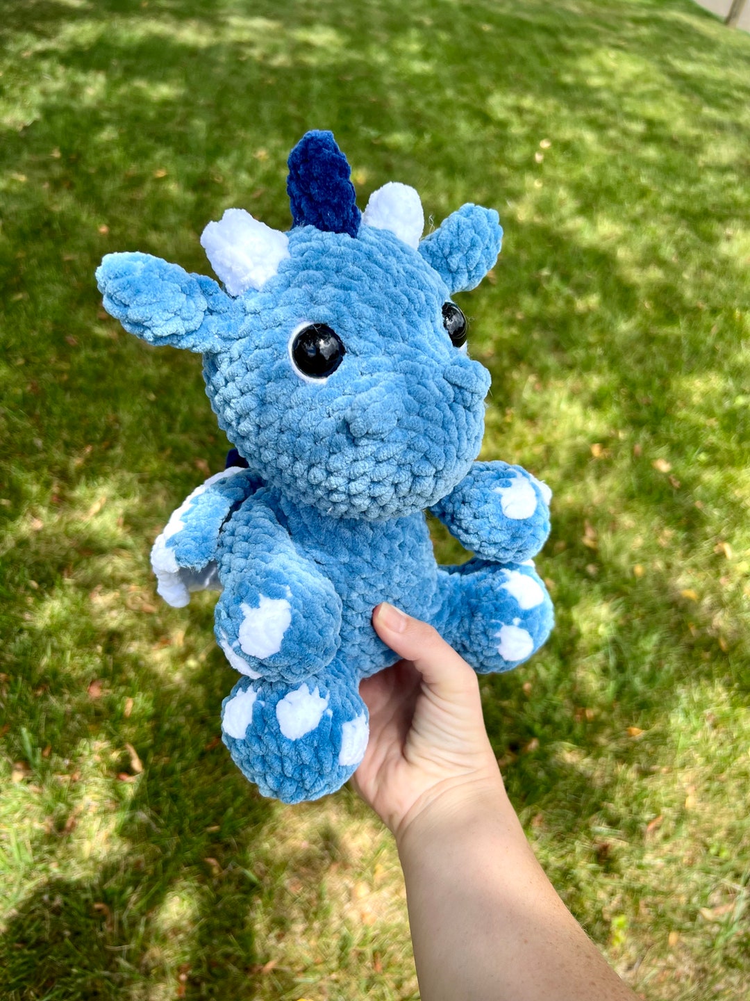 Blue Dragon Plushie Crochet Plush Baby Dragon Stuffed - Etsy