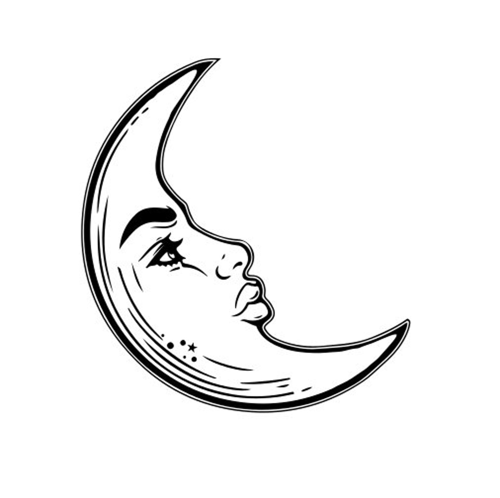 Man in the Moon Ai, Eps, Pdf, Dxf, Png, Svg - Etsy