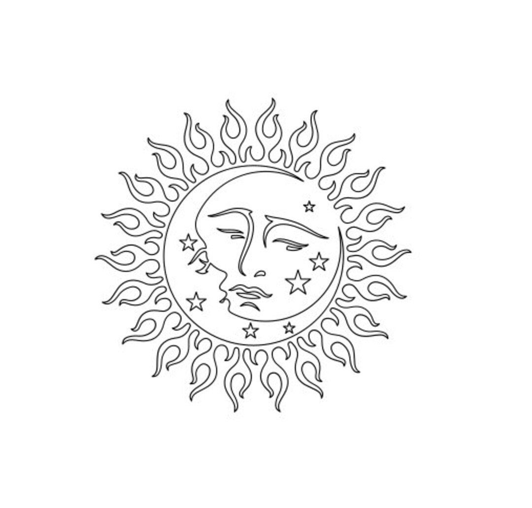 Sun and Moon Ai, Eps, Pdf, Dxf, Png, Svg - Etsy