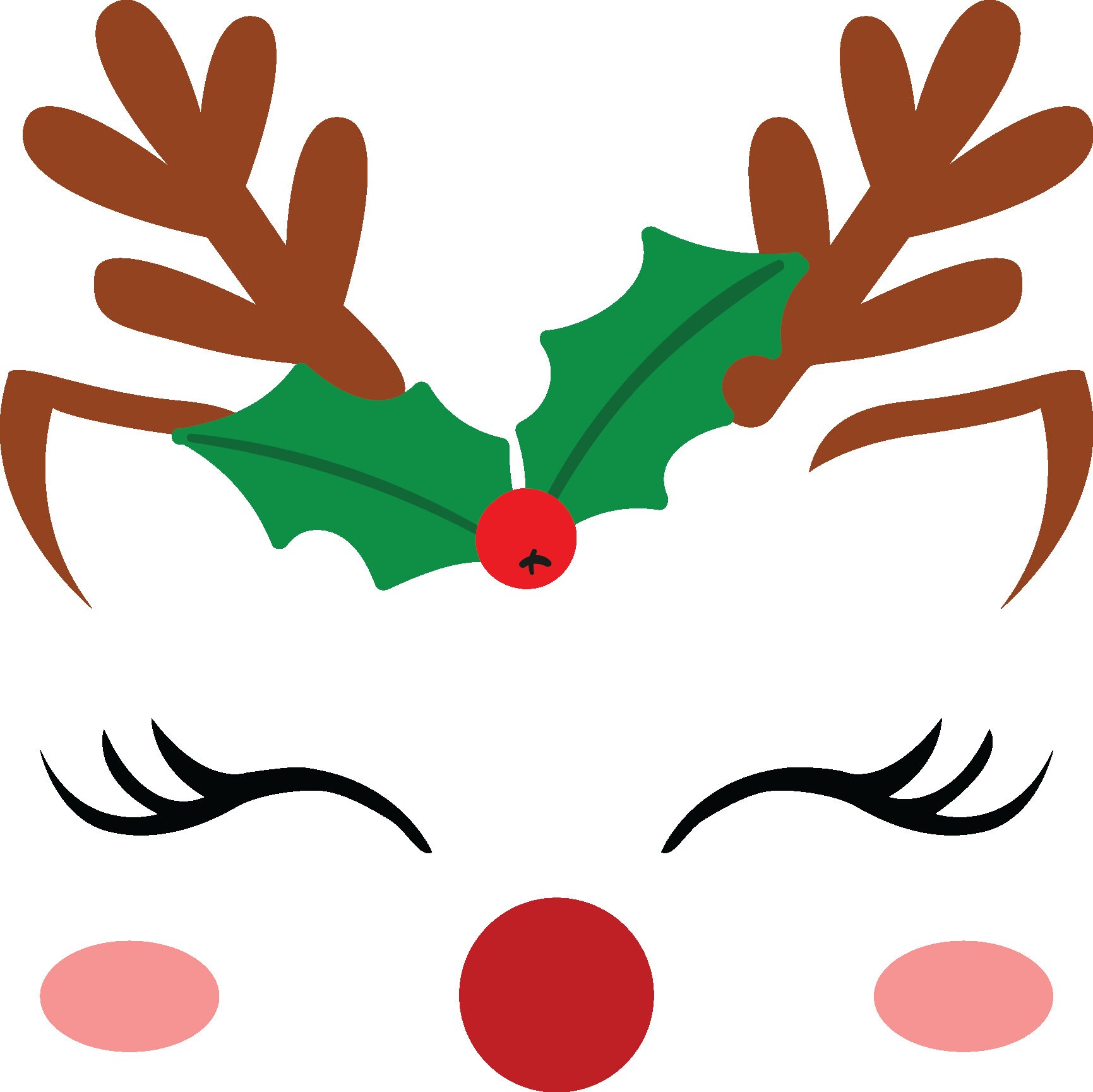 Mistletoe Reindeer SVG, PNG, DXF - Etsy