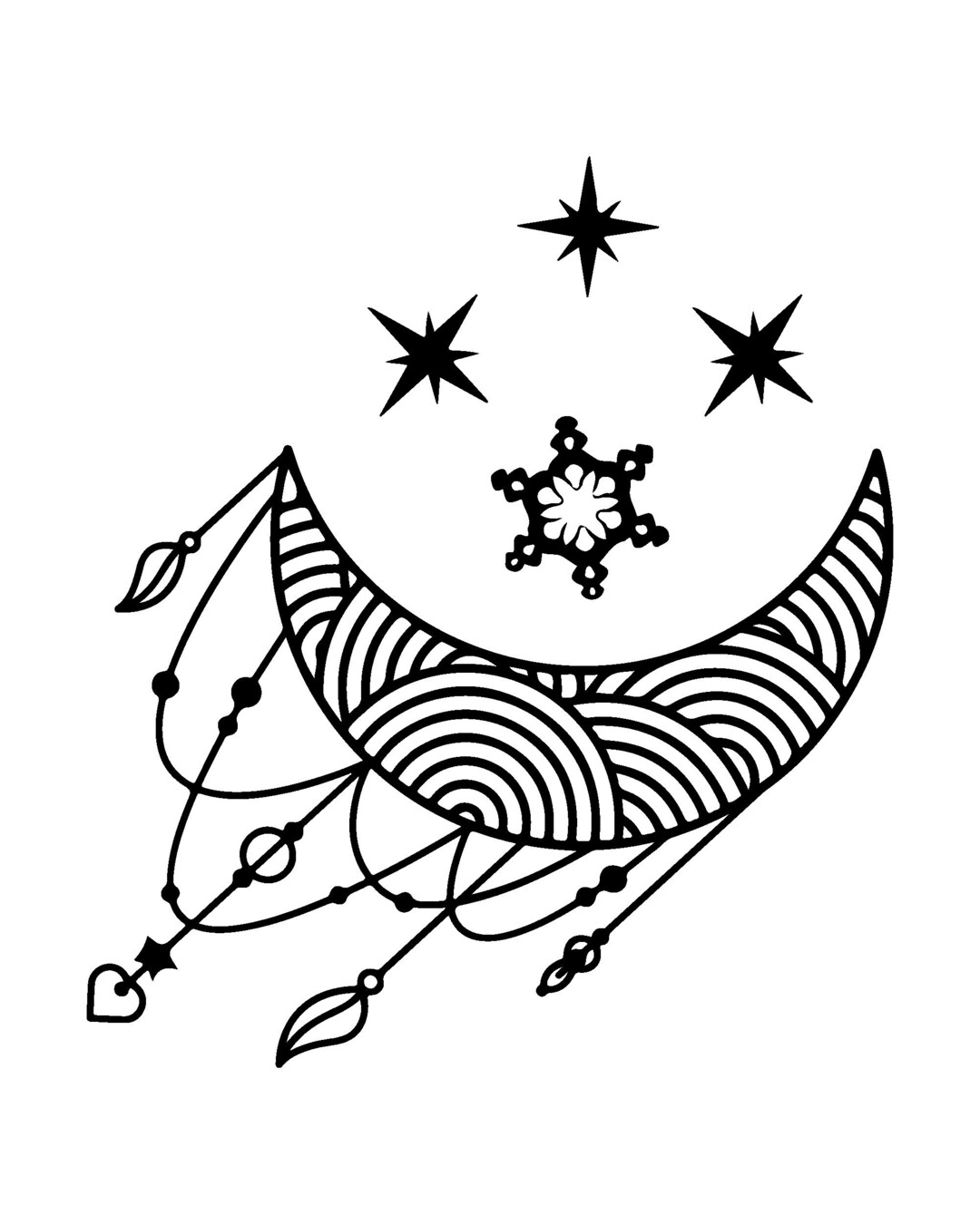 Boho Moon Svg, Dxf, Ai, Eps, Png, Pdf - Etsy