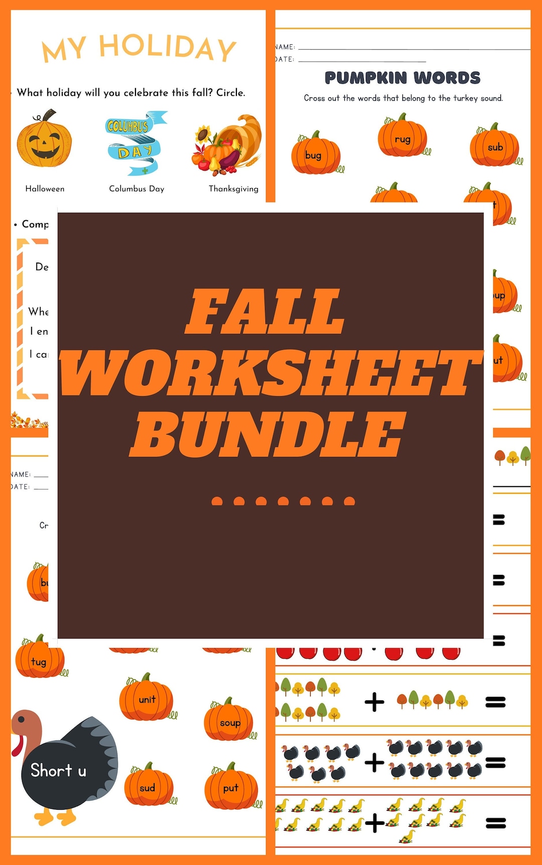 Fall Worksheet Bundle - Etsy