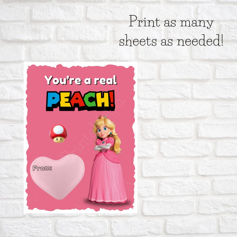 PRINTABLE Super Mario Movie Valentine's Day Cards - Etsy
