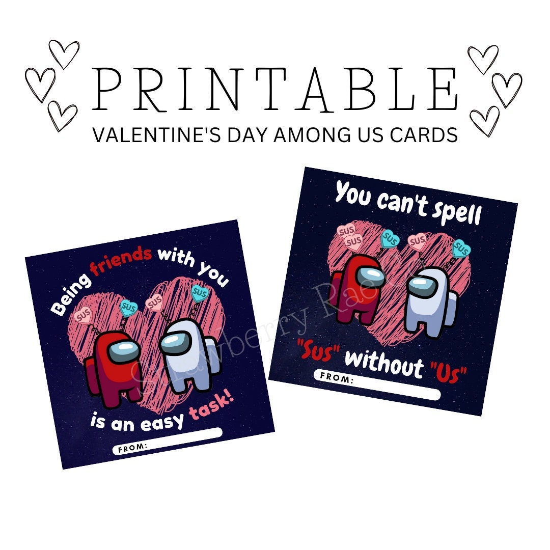 PRINTABLE Among Us Themed Valentine's Day Cards - Etsy