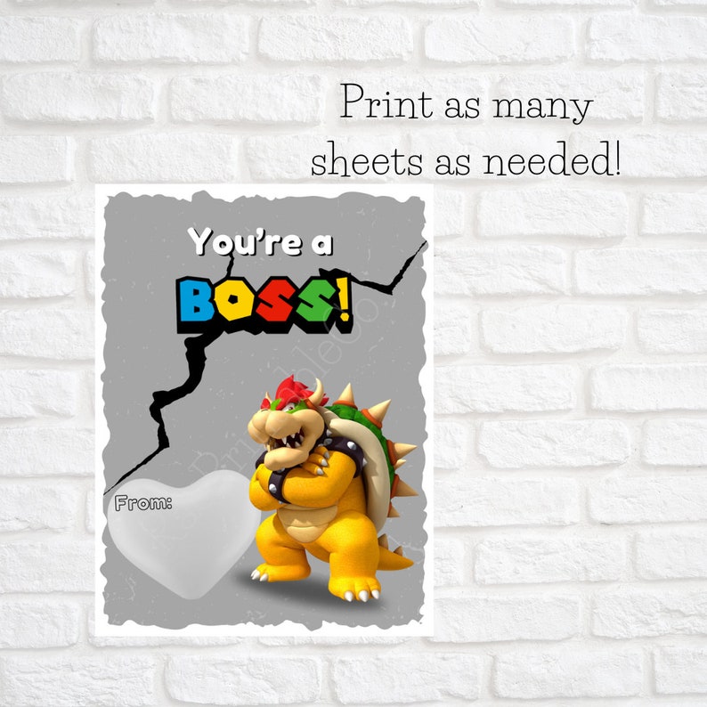 PRINTABLE Super Mario Movie Valentine's Day Cards - Etsy
