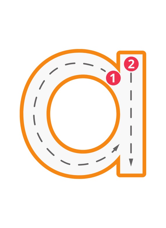 Tracing Lowercase Alphabets With Number Strokes - Etsy