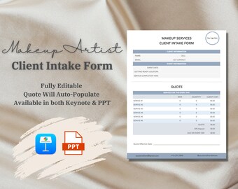 Makeup Artist Client Intake Form - Etsy