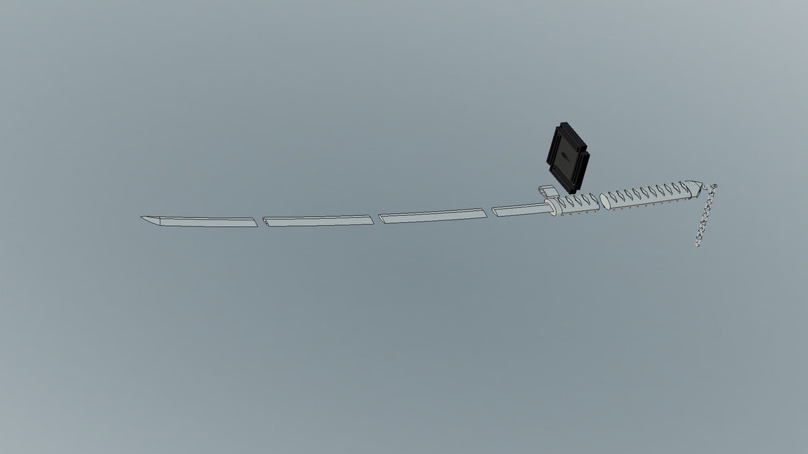 White Zangetsu Inspired Sword STL 3D Print (FAN ART) - Etsy