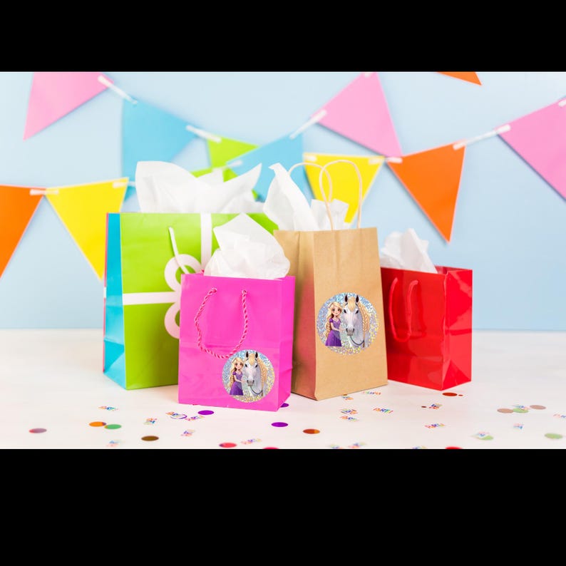 Digital File Princess Sticker, Birthday Party Sticker, Sparkly Sticker ...