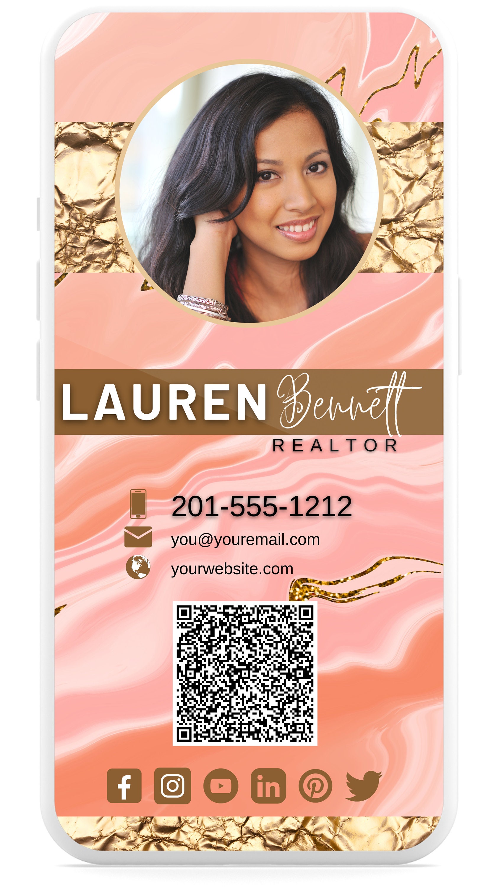 Digital Business Card With Qr Code Digital Business Card For Realtors Real Estate Business 