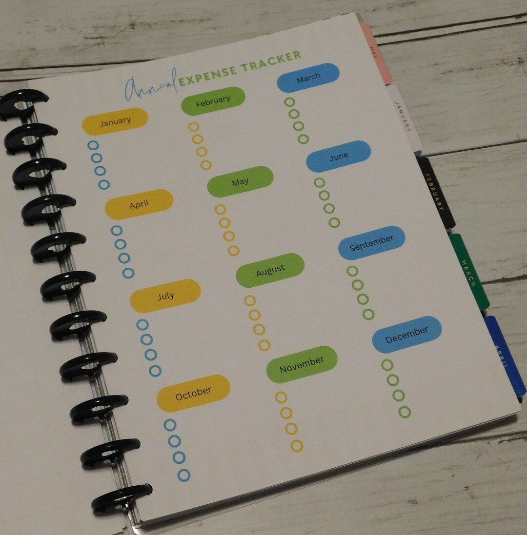 Annual Expense Tracker | Budget Planner Insert | Happy Planner | Cool ...