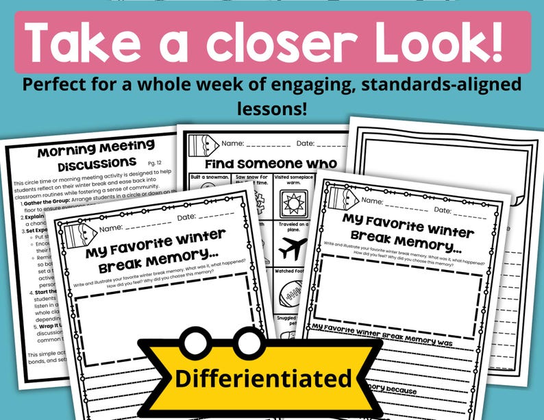 Back From Winter Break Welcome Back Activities, Snow Globe & Winter Fun ...