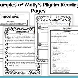 Molly's Pilgrim Thanksgiving Read Aloud & Thanksgiving Activities for ...