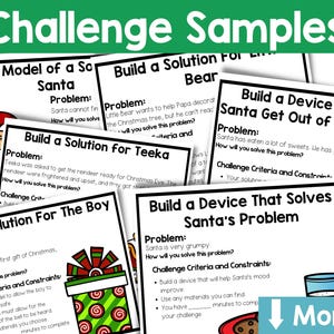 Christmas STEM Story Stations Makerspace Task Cards: Challenges and ...