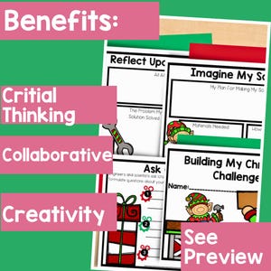 Christmas STEM Story Stations Makerspace Task Cards: Challenges and ...