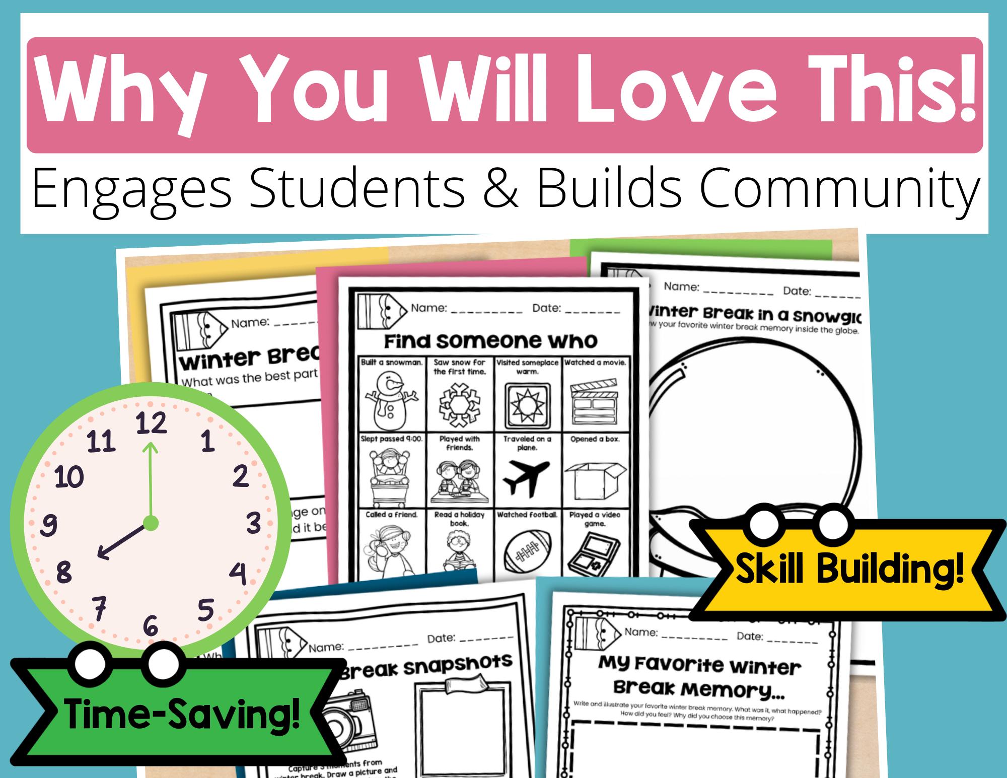 Back From Winter Break Welcome Back Activities, Snow Globe & Winter Fun ...