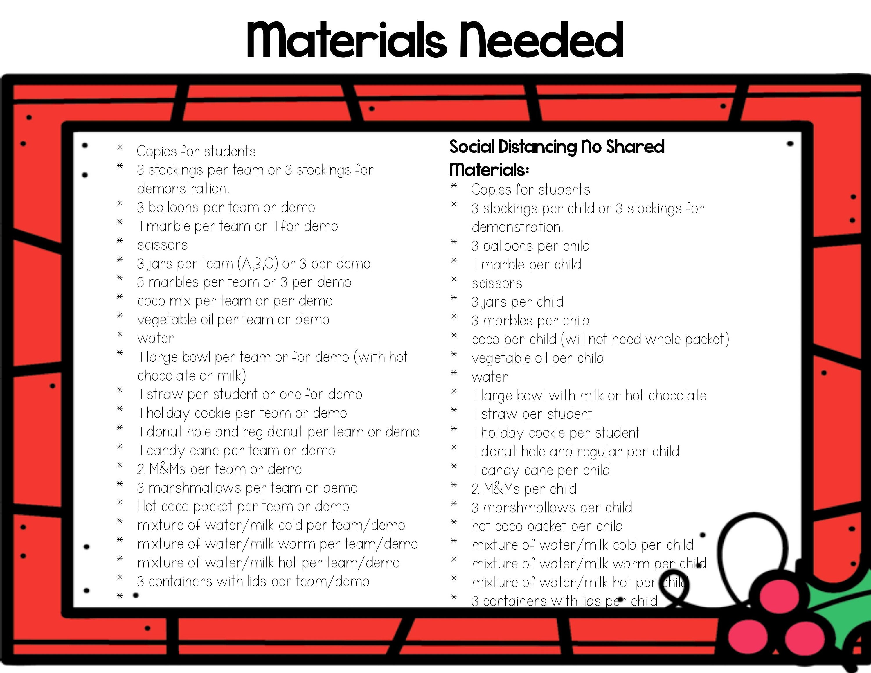 Christmas Science & Matter Worksheets Solids, Liquids, and Gases ...