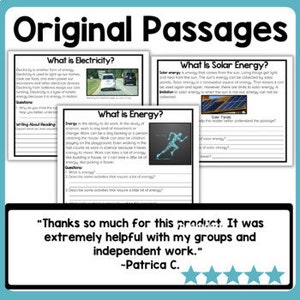 Forms of Energy Worksheet Science Reading Comprehension Passages and ...