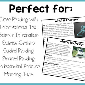 Forms of Energy Worksheet Science Reading Comprehension Passages and ...