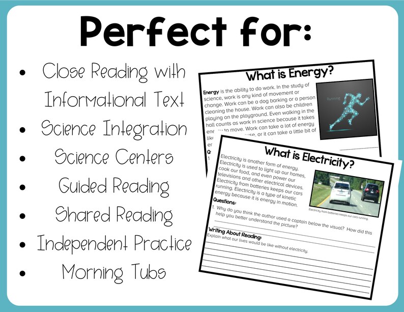 Forms of Energy Worksheet Science Reading Comprehension - Etsy