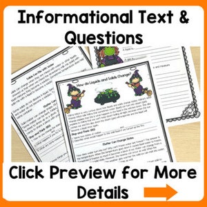 Halloween Science States of Matter Solids, Liquids and Gasses - Etsy