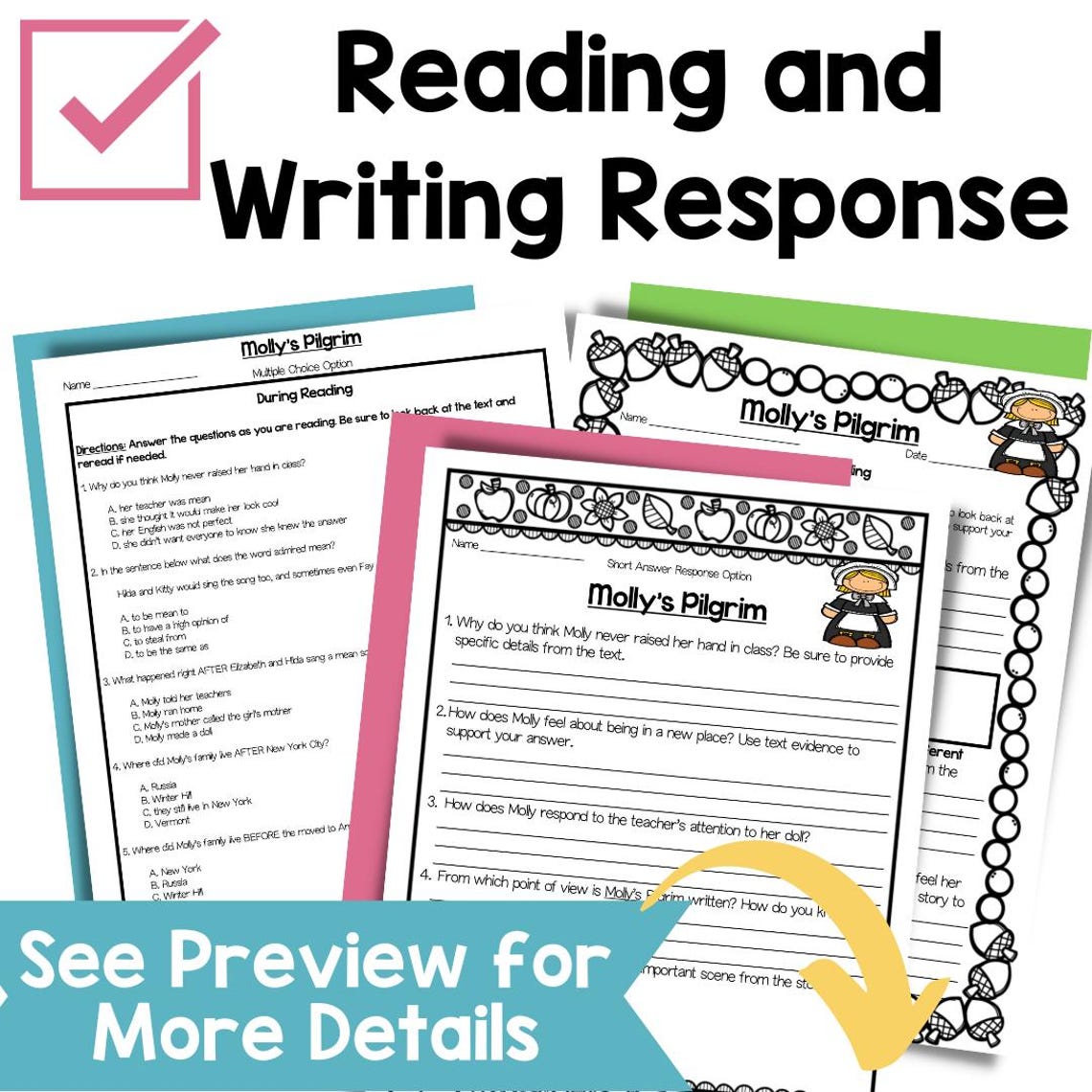 Molly's Pilgrim Thanksgiving Read Aloud & Thanksgiving Activities for ...