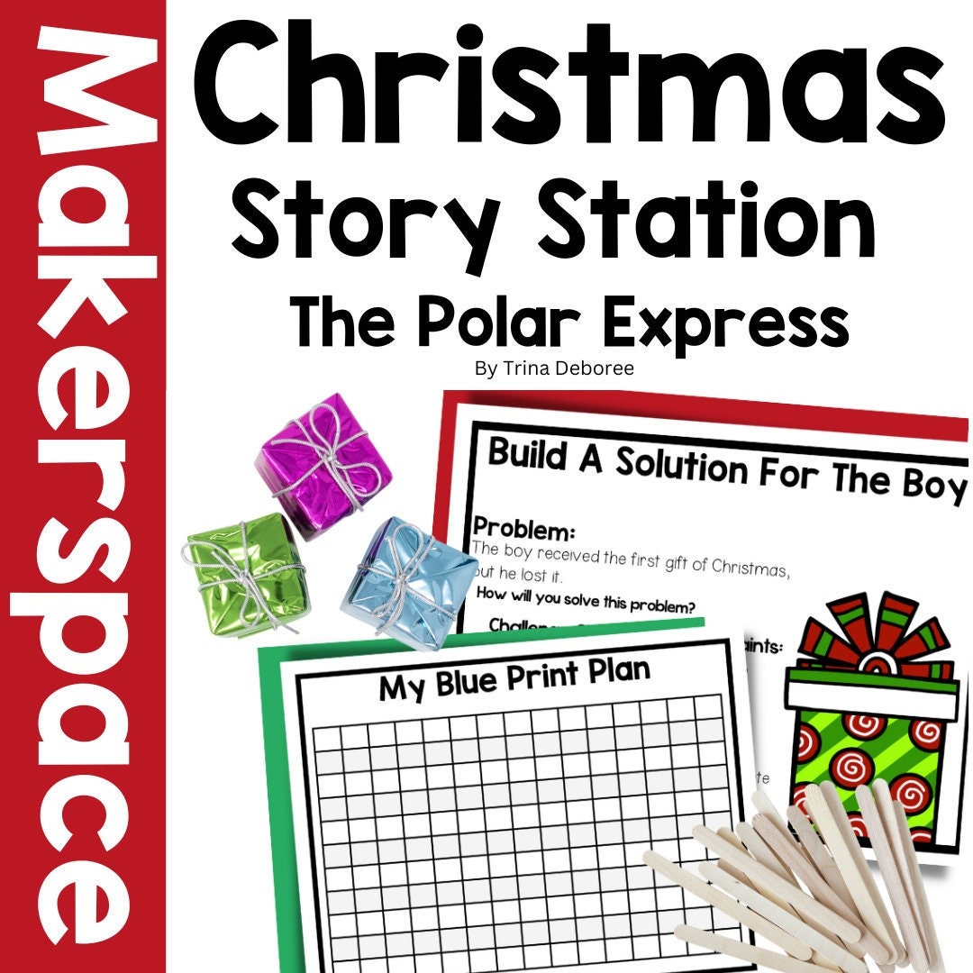 The Polar Express Christmas Makerspace Story Station Task Cards - Etsy
