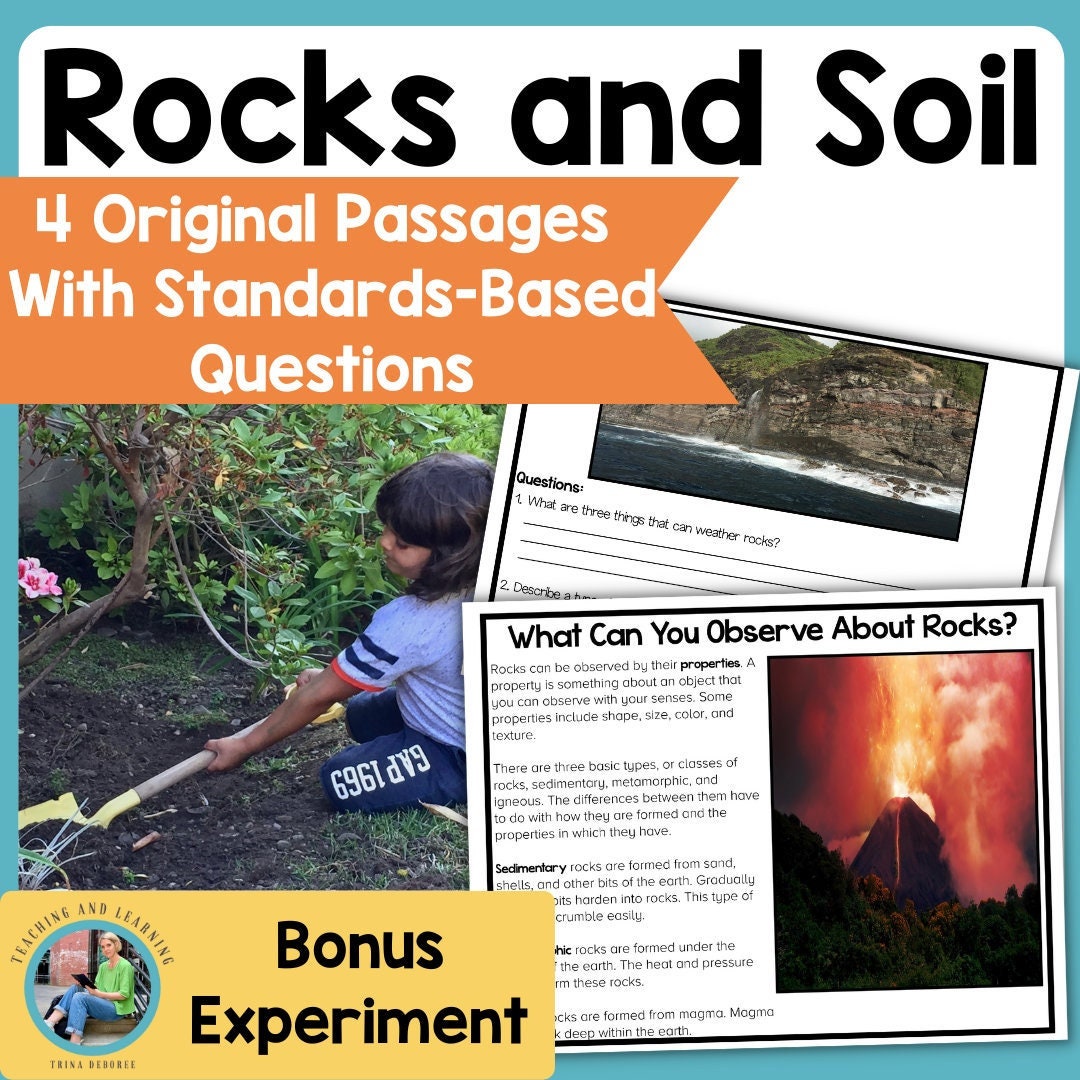 Rocks and Soil 2nd Grade Science Reading Comprehension Passages and ...