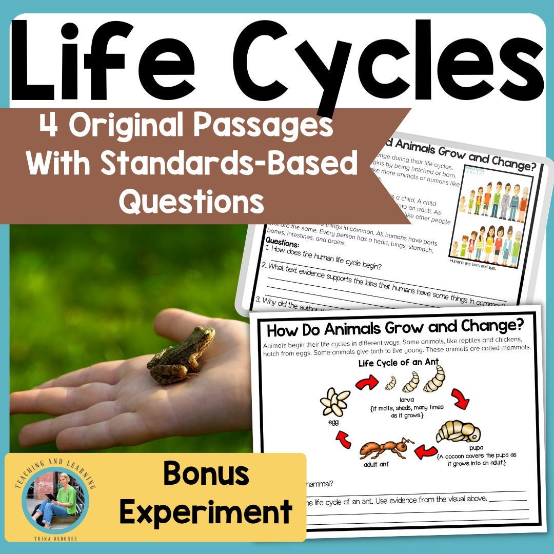 Life Cycles Science 2nd Grade Reading Comprehension Passages and ...