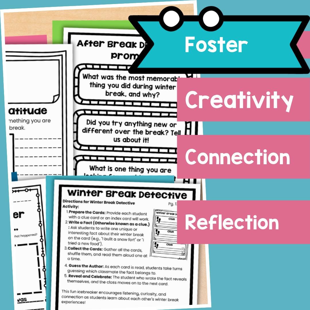 Back From Winter Break Welcome Back Activities, Snow Globe & Winter Fun ...