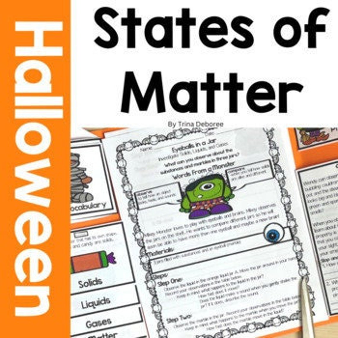 Halloween Science States of Matter Solids, Liquids and Gasses - Etsy