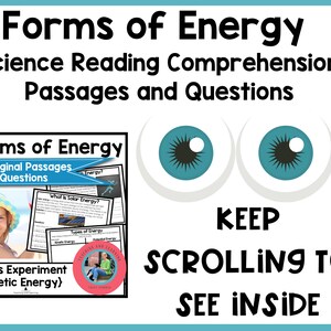 Forms of Energy Worksheet Science Reading Comprehension Passages and ...