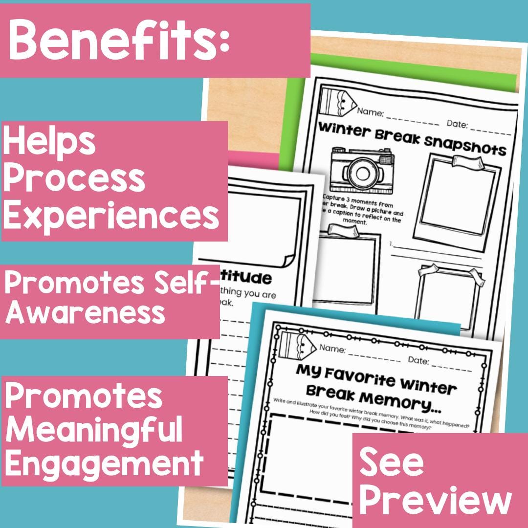 Back From Winter Break Welcome Back Activities, Snow Globe & Winter Fun ...