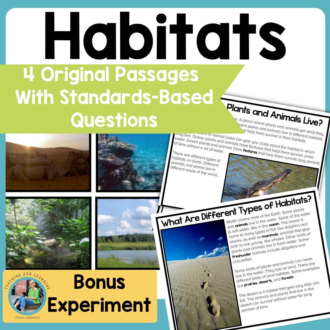 Habitats Biomes 2nd Grade Science Reading Comprehension Passages and ...