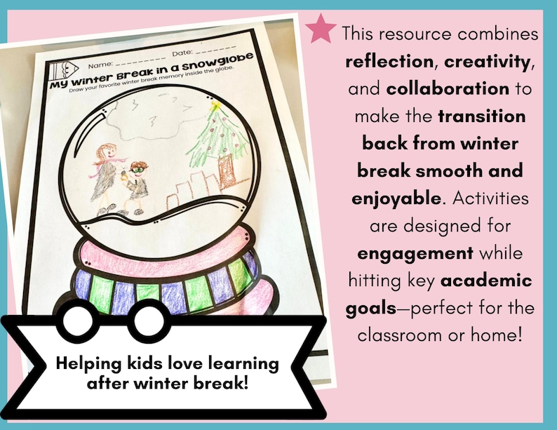 Back From Winter Break Welcome Back Activities, Snow Globe & Winter Fun ...