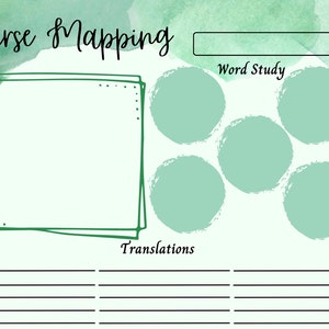 Verse Mapping Template Pdf, Green, Digital Download Printable, Bible ...