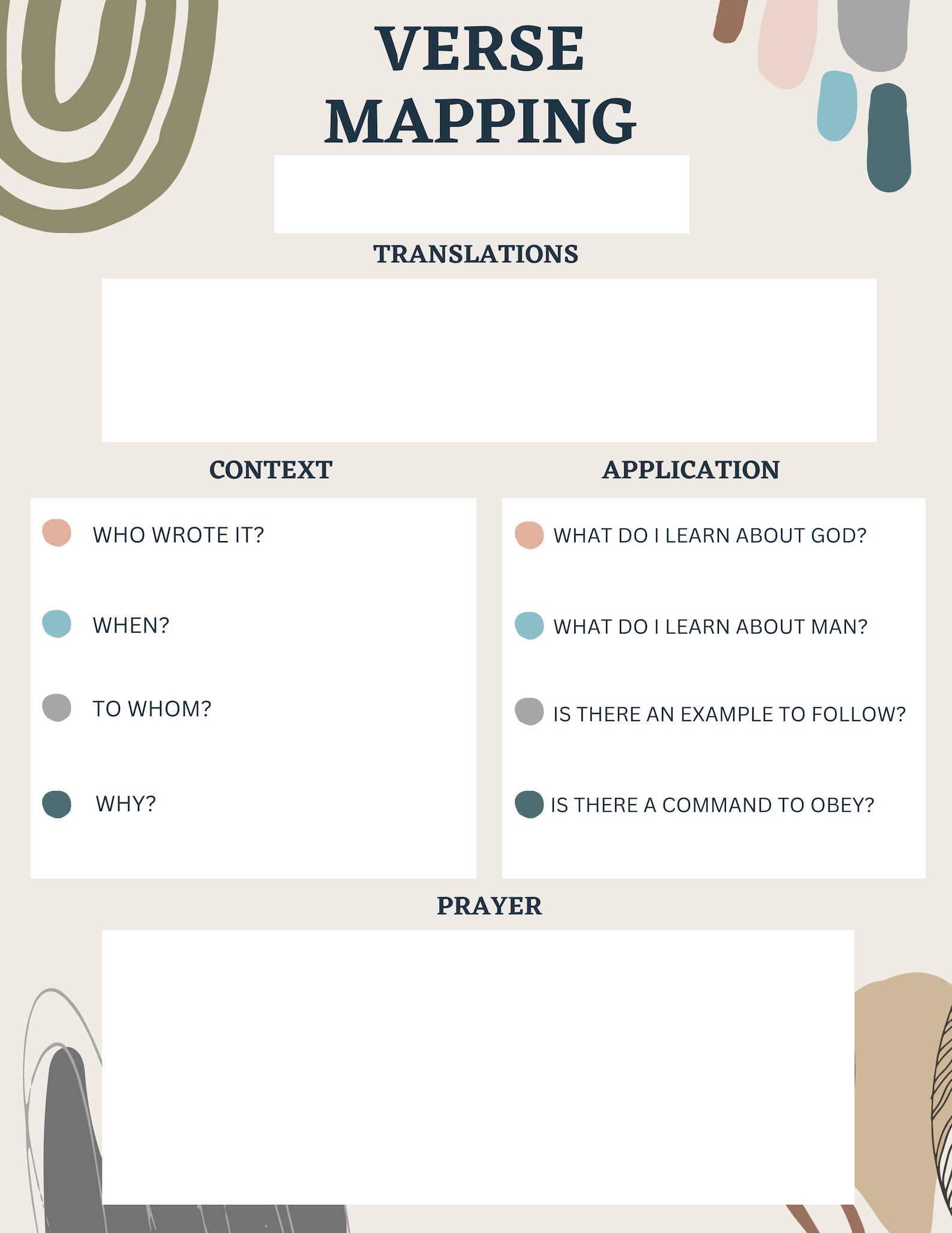 Verse Mapping Template-pdf - Etsy