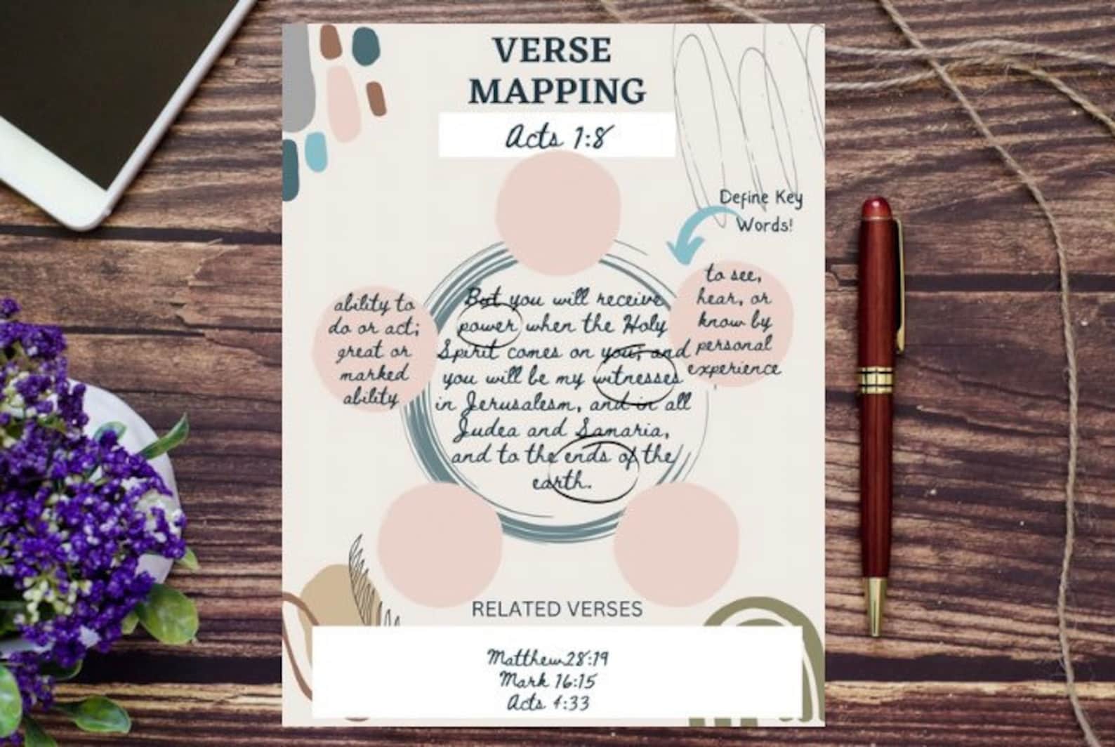 Verse Mapping Template-pdf - Etsy
